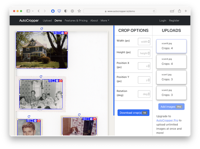 AutoCropper | Overview of the application user interface